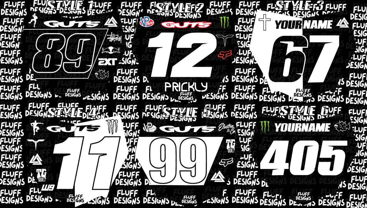 MotoCutz Number Plate Decal – Fluff Designs